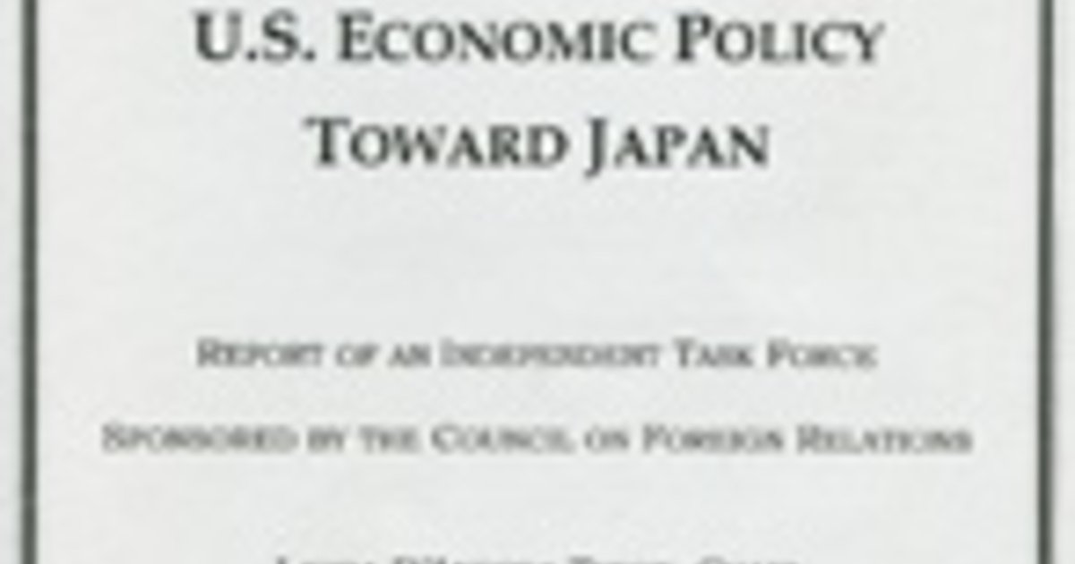 Future Directions for U.S. Economic Policy Toward Japan | Council on ...